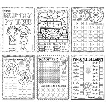 Multiplication Worksheets and Activities - 3 Times Tables - My Teaching Pal