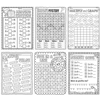 Multiplication Worksheets and Activities - 3 Times Tables - My Teaching Pal