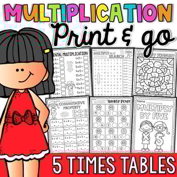 Multiplication Worksheets and Activities - 5 Times Tables - My Teaching Pal