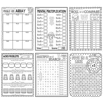 Multiplication Worksheets and Activities - 5 Times Tables - My Teaching Pal