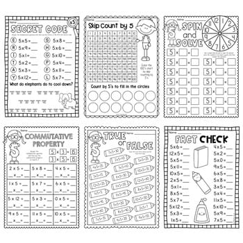 Multiplication Worksheets and Activities - 5 Times Tables - My Teaching Pal