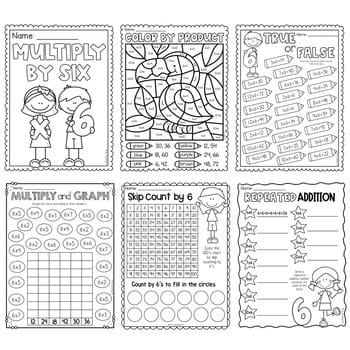 Multiplication Worksheets and Activities - 6 Times Tables - My Teaching Pal