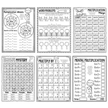 Multiplication Worksheets and Activities - 6 Times Tables - My Teaching Pal