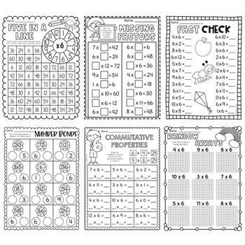 Multiplication Worksheets and Activities - 6 Times Tables - My Teaching Pal
