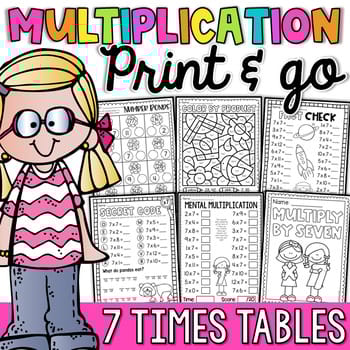 Multiplication Worksheets and Activities - 7 Times Tables - My Teaching Pal