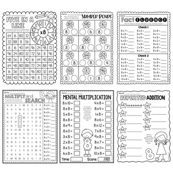 Multiplication Worksheets and Activities - 8 Times Tables - My Teaching Pal