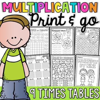 Multiplication Worksheets and Activities - 9 Times Tables - My Teaching Pal