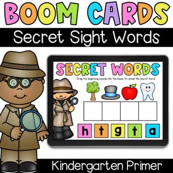 Secret Sight Words - Kindergarten Primer - Digital Task Cards - Boom ...