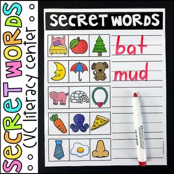 Secret Words - CVC Literacy Center - My Teaching Pal
