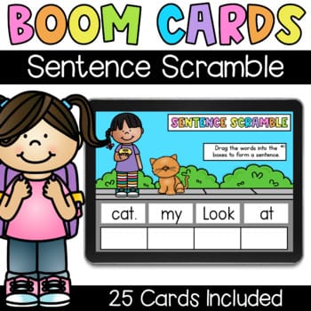 Sentence Scramble - Digital Task Cards - Boom Cards - My Teaching Pal