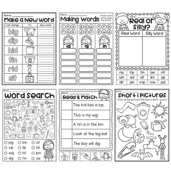 Short Vowel CVC Worksheets - BUNDLE - My Teaching Pal