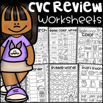 Short Vowel Review Worksheets - CVC Words - My Teaching Pal