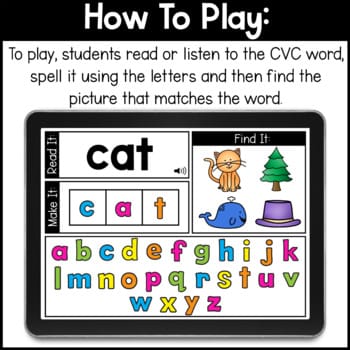 Spell a CVC Word (SHORT A) - Digital Task Cards - Boom Cards - My ...