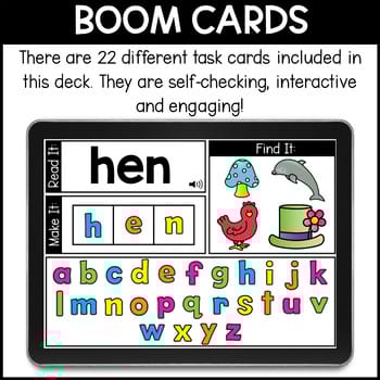 Spell a CVC Word (SHORT E) - Digital Task Cards - Boom Cards - My ...