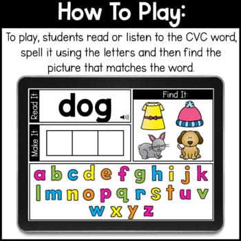 Spell a CVC Word (SHORT O) - Digital Task Cards - Boom Cards - My ...