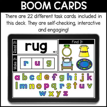 Spell a CVC Word (SHORT U) - Digital Task Cards - Boom Cards - My ...