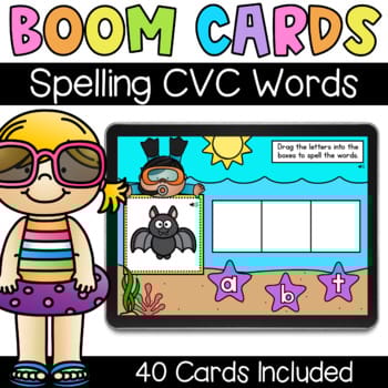 Spelling CVC Words - Digital Task Cards - Boom Cards - My Teaching Pal
