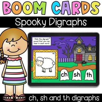 Spooky Digraphs (ch, sh, th) - Digital Task Cards - Boom Cards - My ...