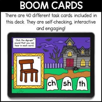 Spooky Digraphs (ch, sh, th) - Digital Task Cards - Boom Cards - My ...