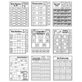 Teen Numbers Worksheets - MEGA PACK - My Teaching Pal