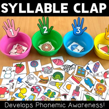 Syllable Clap Center - Counting Syllables - Phonemic Awareness Center ...