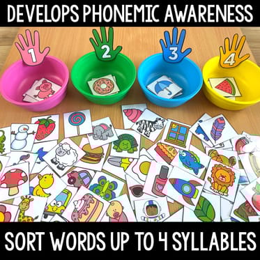 Syllable Clap Center - Counting Syllables - Phonemic Awareness Center ...