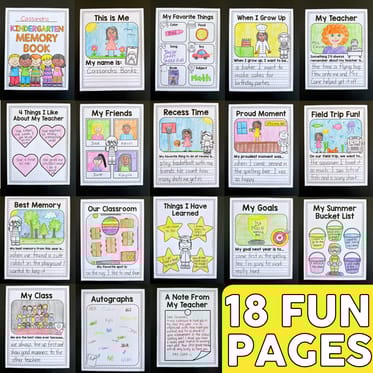Kindergarten Memory Book - End of Year Activity - My Teaching Pal