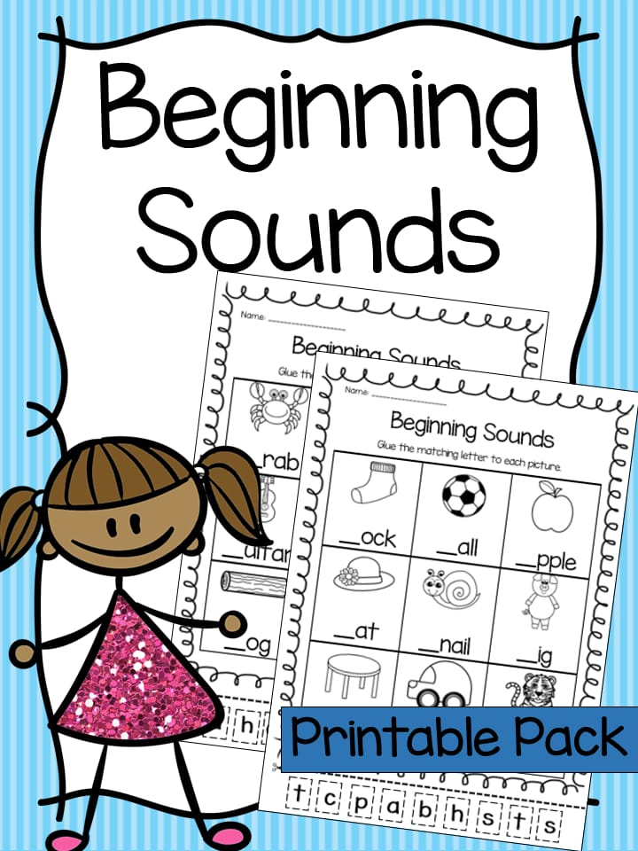 Beginning Sounds Printable Worksheet Pack - Pre-K Kindergarten First ...