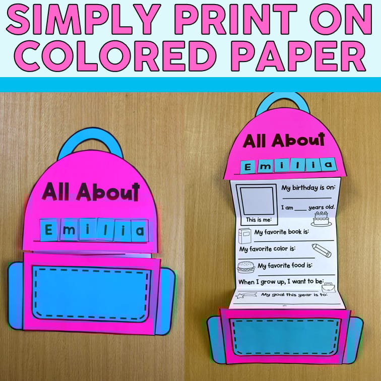 Back to School Backpack Craft - About Me Activity - My Teaching Pal