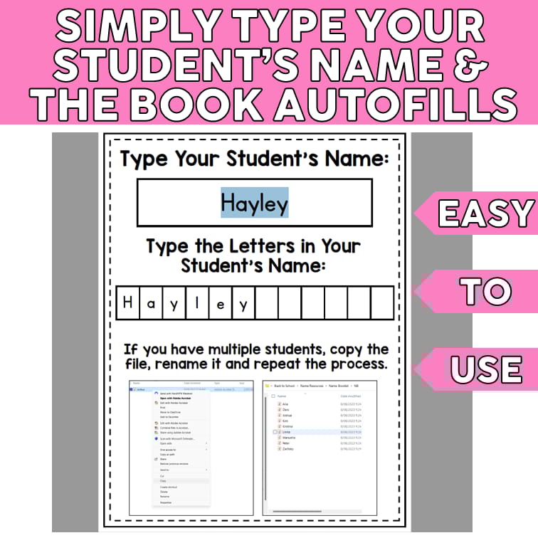 Name Writing Practice Worksheets - Editable Booklet with Autofill! - My ...