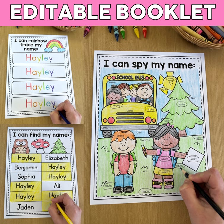 Name Writing Practice Worksheets - Editable Booklet with Autofill! - My ...