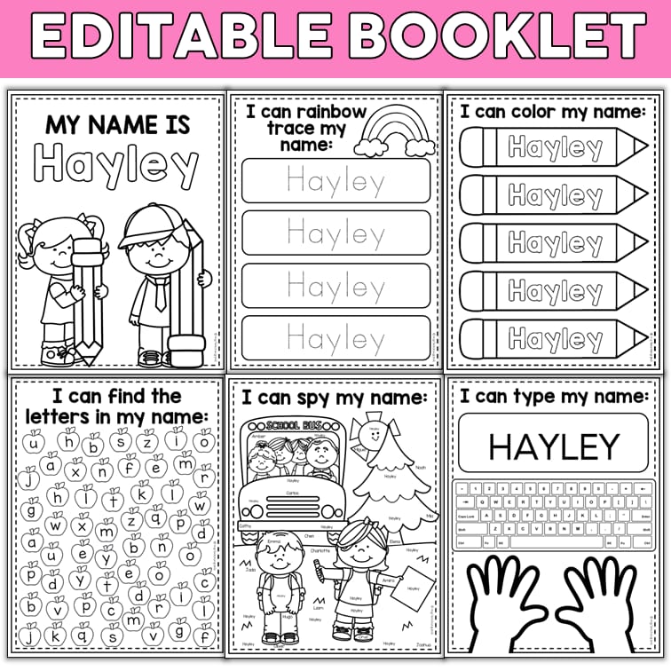 Name Writing Practice Worksheets - Editable Booklet with Autofill! - My ...