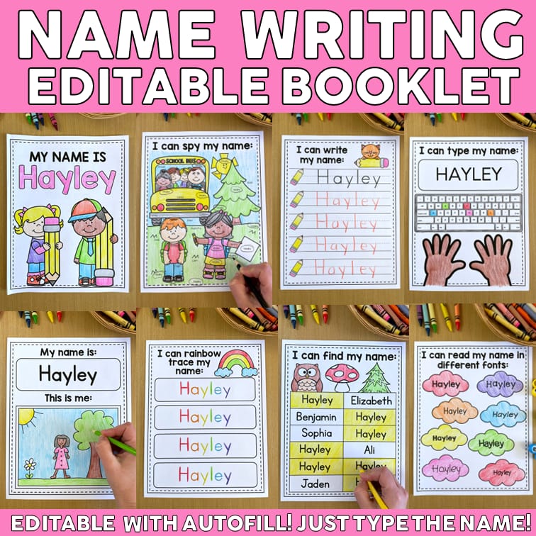 Name Writing Practice Worksheets - Editable Booklet with Autofill! - My ...