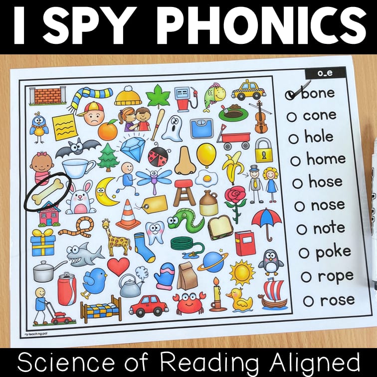 I Spy Phonics Center - CVC, Digraphs, Vowel Teams, Diphthongs and more ...