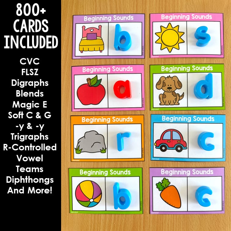 Phonics Center - Sound Cards - Beginning, Medial, Final Sounds - My ...