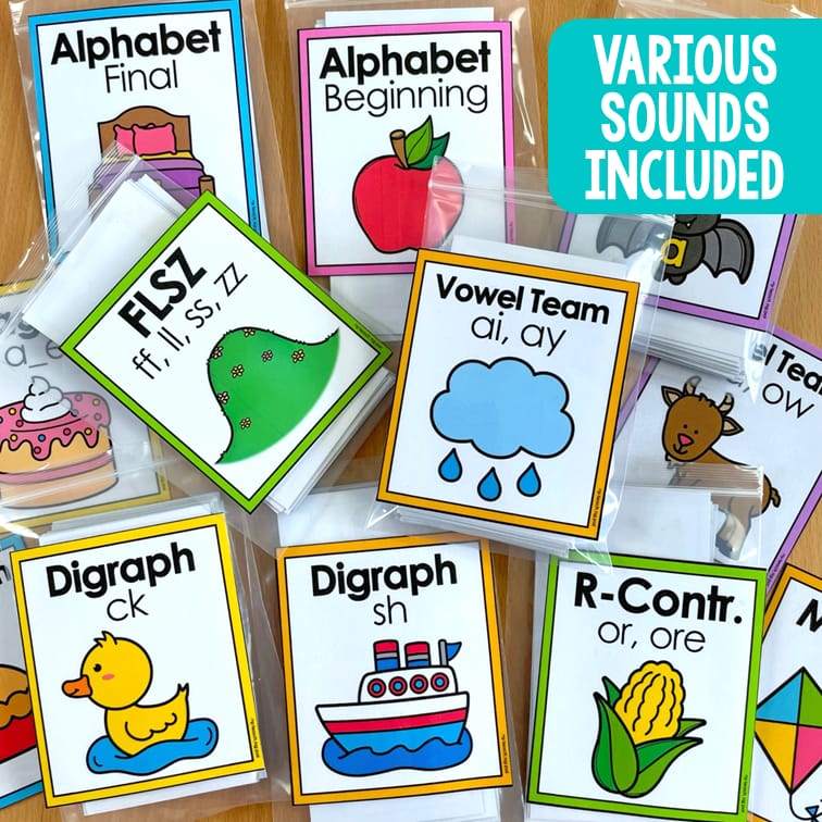 Phonics Center - Sound Cards - Beginning, Medial, Final Sounds - My ...