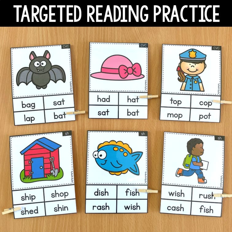 Clip a Word Phonics Center - Decodable Words - My Teaching Pal