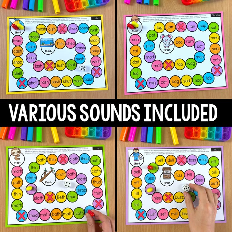 Phonics Board Games - Multiplayer Dice Phonics Games -Science of ...