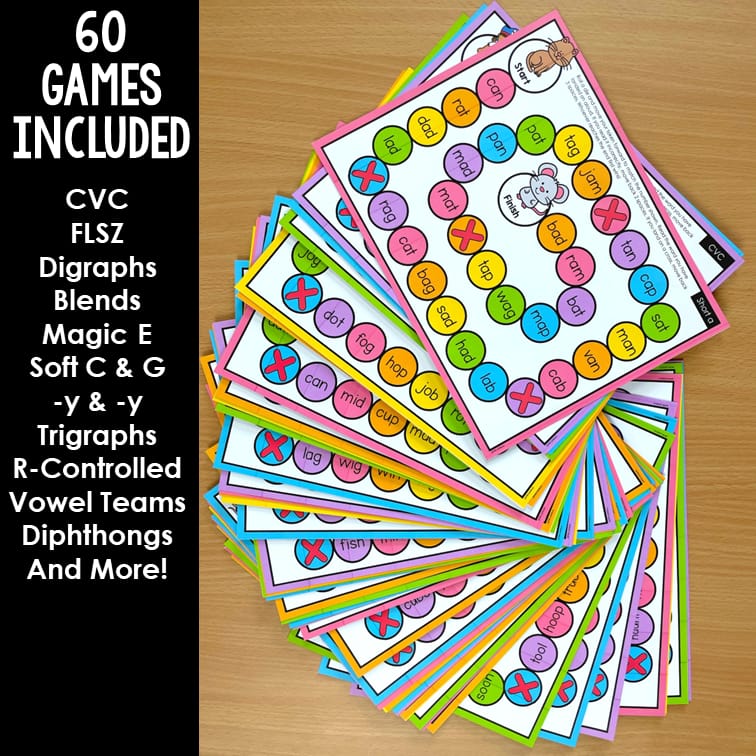 Phonics Board Games - Multiplayer Dice Phonics Games -Science of ...