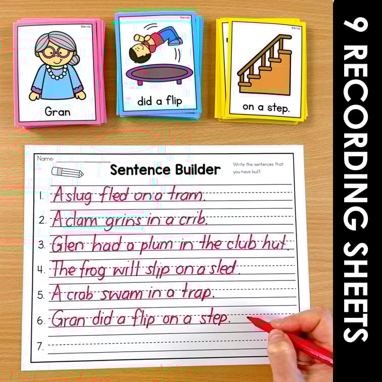 Silly Sentences - Build a Sentence Center VOL 2 - FLSZ, Digraphs ...