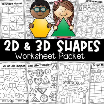 2D and 3D Shapes Worksheets - MEGA PACK - My Teaching Pal
