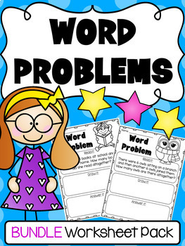 Addition & Subtraction Word Problem Worksheets - Kindergarten First ...