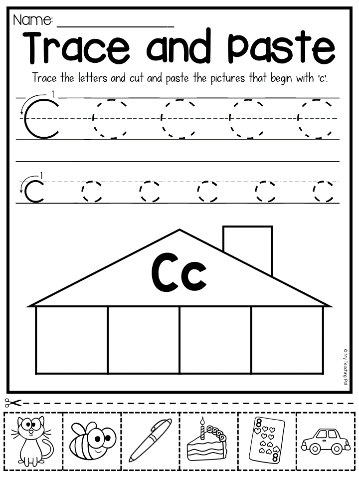 Beginning Sounds Worksheets - Trace and Paste - My Teaching Pal