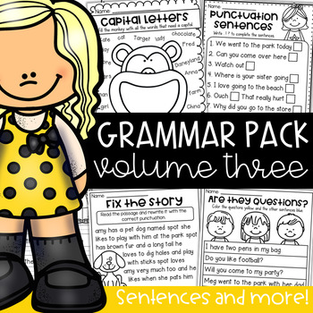 Grammar Worksheet Packet - Sentences, Punctuation, Capitals ...