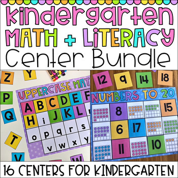 Kindergarten Literacy and Math Centers - THE MEGA BUNDLE - My Teaching Pal