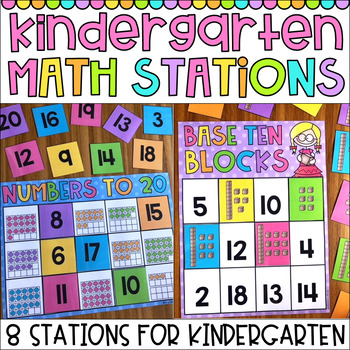 Kindergarten Math Stations - Counting, Addition, Subtraction, Shapes ...