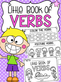 Little Book of Verbs - Half Page Printable Worksheet Booklet - My ...
