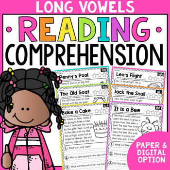 Long Vowel Reading Passages - Comprehension - PAPER & DIGITAL - My ...