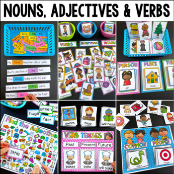 Nouns, Adjectives and Verbs Centers - THE BIG BUNDLE - My Teaching Pal