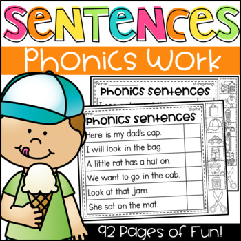 Phonics Sentences Worksheets - CVC, Long Vowels, Digraphs, Blends ...